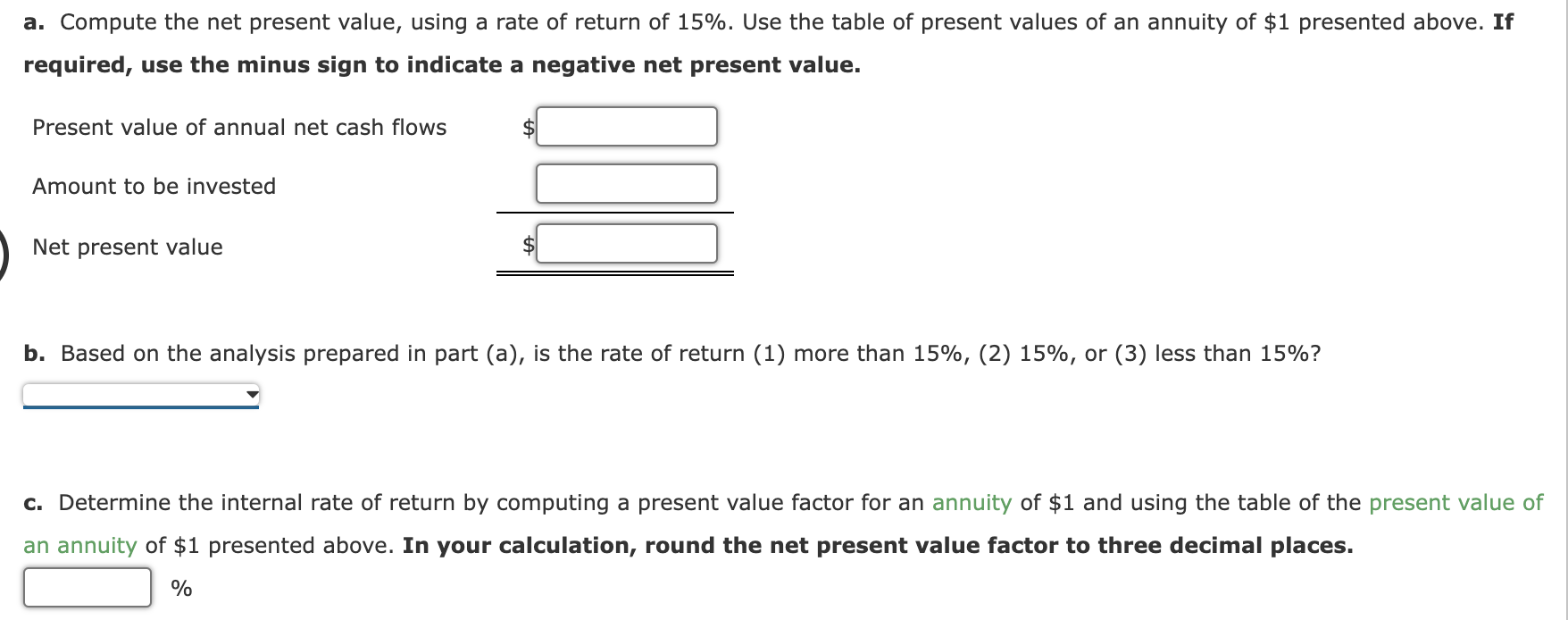 Solved Net Present Value Method and Internal Rate of Return | Chegg.com