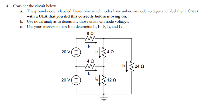 Solved Consider the circuit below.a. ﻿The ground node is | Chegg.com