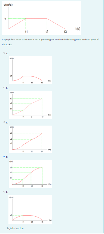 Solved v(m/s) t(s) 11 12 13 vt graph for a rocket starts | Chegg.com