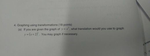 Solved 4. Graphing using transformations (18 points) (a) If | Chegg.com
