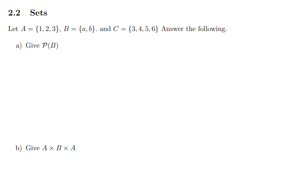 Solved 2 Lab 2.1 Set Builder Prove that (A\B) UB) = AUB: a) | Chegg.com