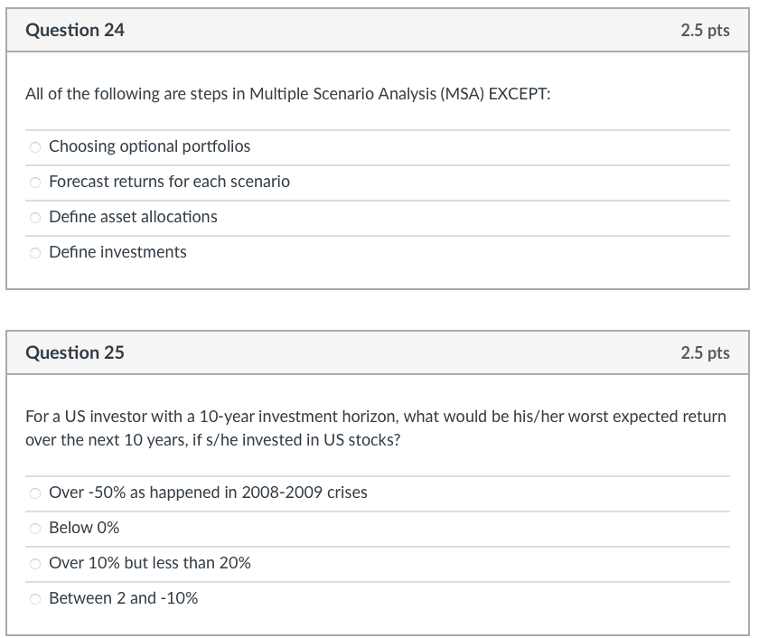 Solved To compute the impact of the investment policy and | Chegg.com