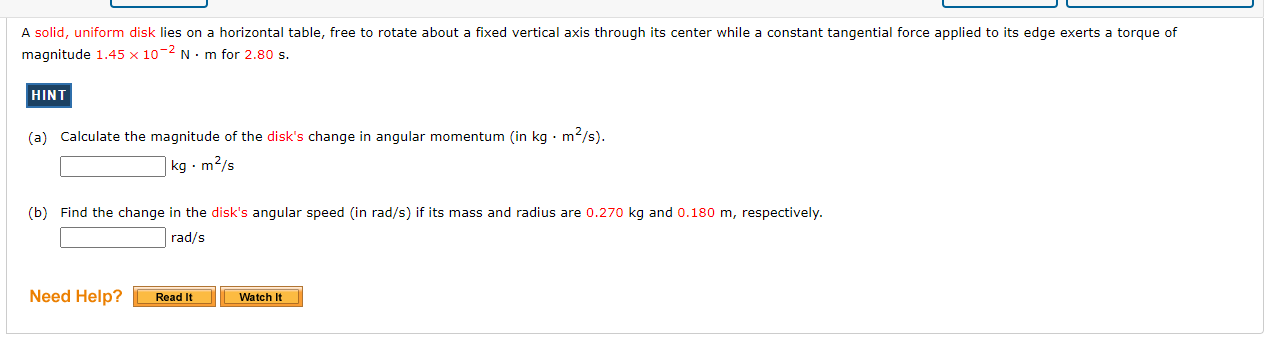 Solved A solid, uniform disk lies on a horizontal table, | Chegg.com