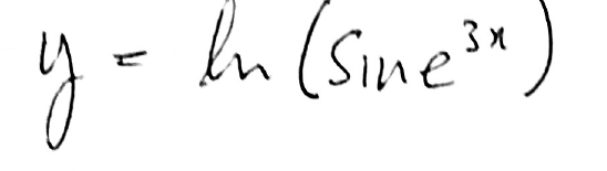 Solved y=ln(sine3x) | Chegg.com