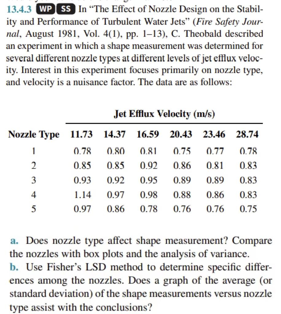 Solved 13.4.3 WP SS In “The Effect of Nozzle Design on the | Chegg.com