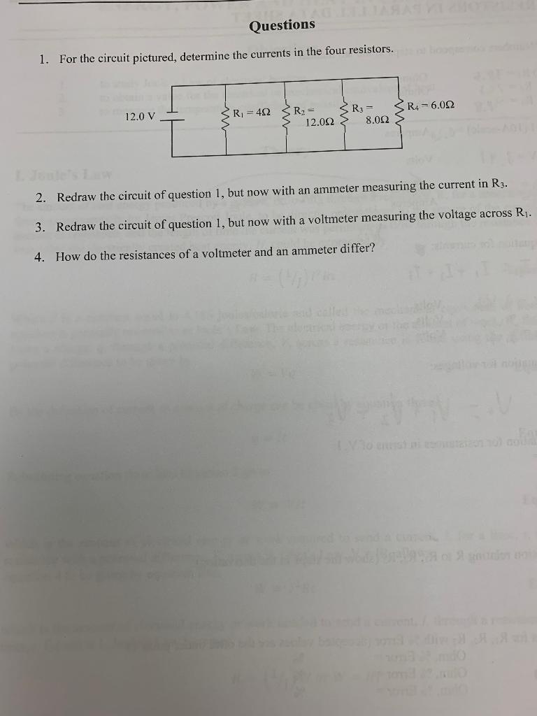 Solved 1. For the circuit pictured, determine the currents | Chegg.com Solved 1. For the circuit pictured, determine the currents | Chegg.com