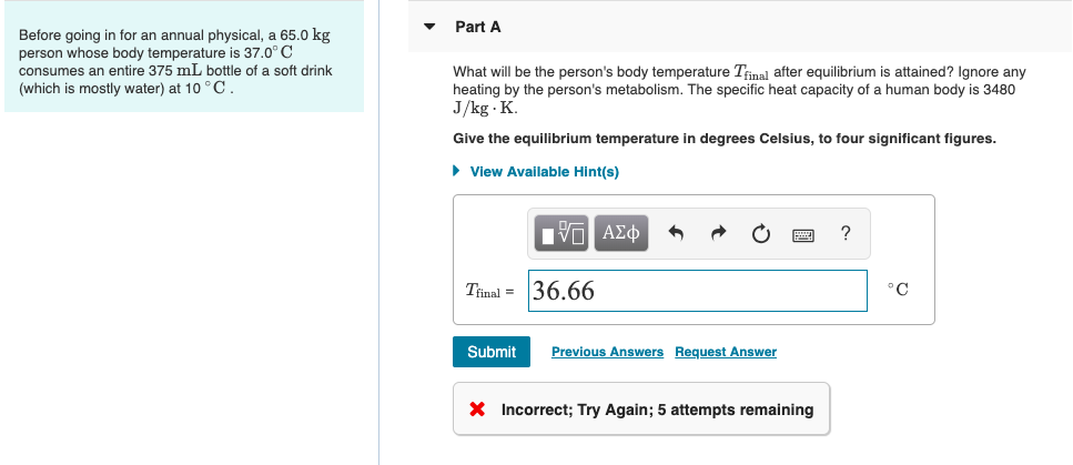 Solved Part A Before going in for an annual physical, a | Chegg.com