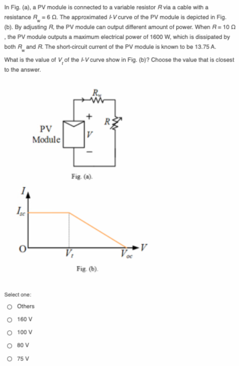 Solved In Fig. (a), a PV module is connected to a variable | Chegg.com