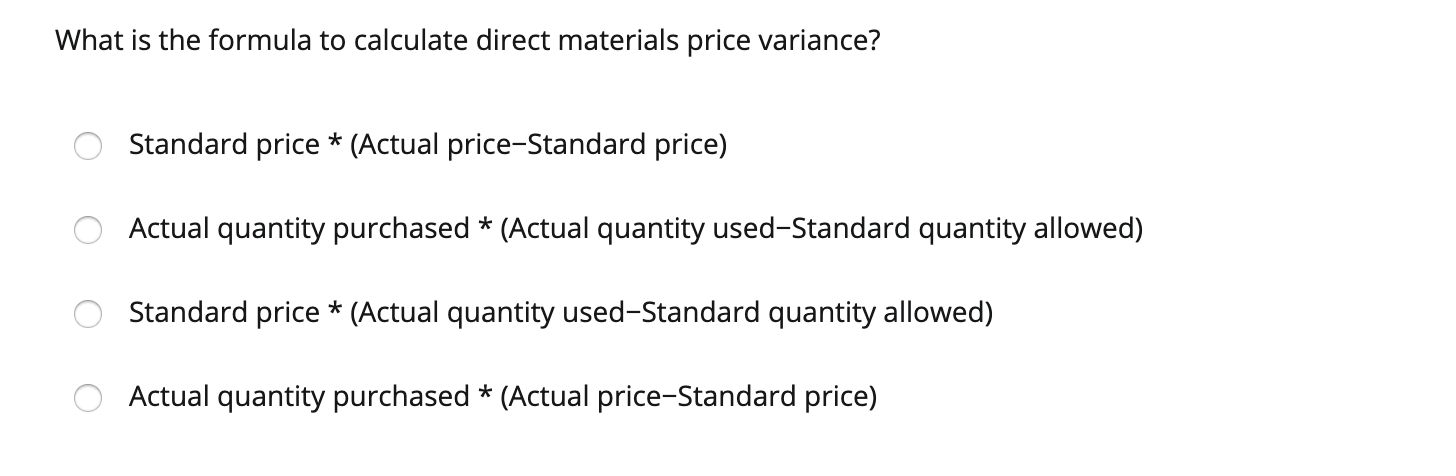 Solved What is the formula to calculate direct materials | Chegg.com