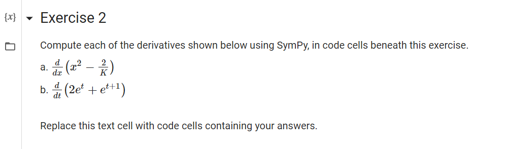 Solved {x} Exercise 2 0 Compute each of the derivatives | Chegg.com
