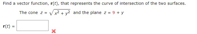 Solved Find a vector function, r(t), that represents the | Chegg.com