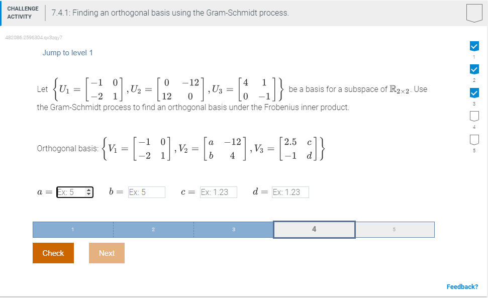 Solved ALLENGE 7.4.1: Finding an orthogonal basis using the | Chegg.com