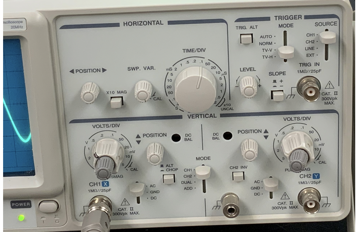 The settings on an oscilloscope are shown below. | Chegg.com