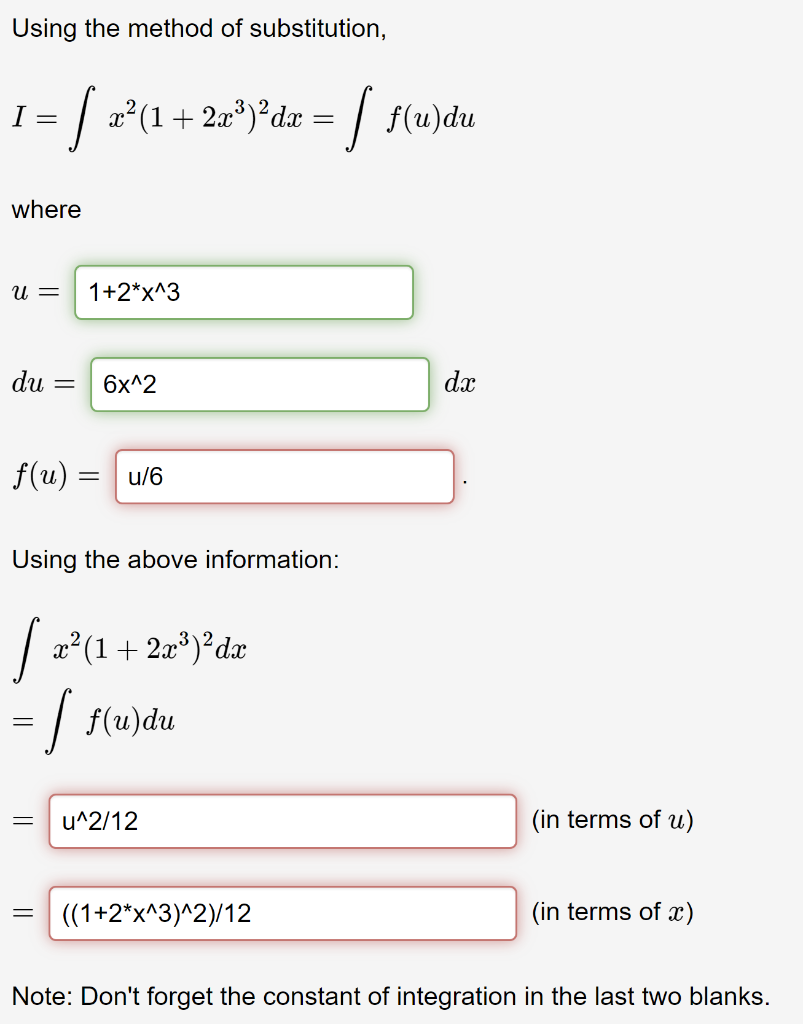 Solved Using the method of substitution, | Chegg.com