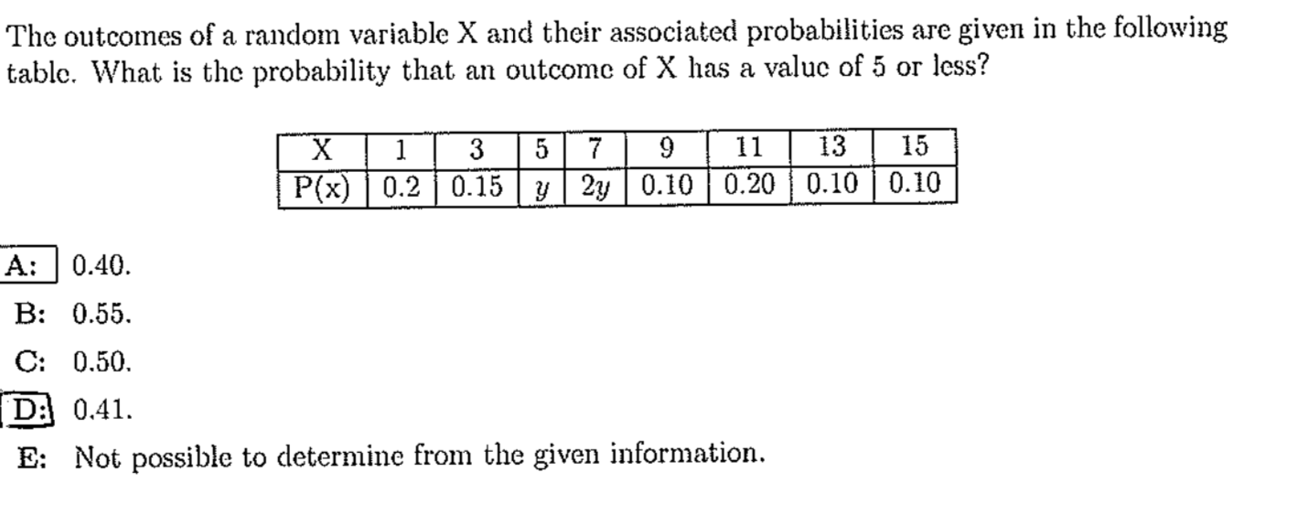 Solved The outcomes of a random variable X and their | Chegg.com