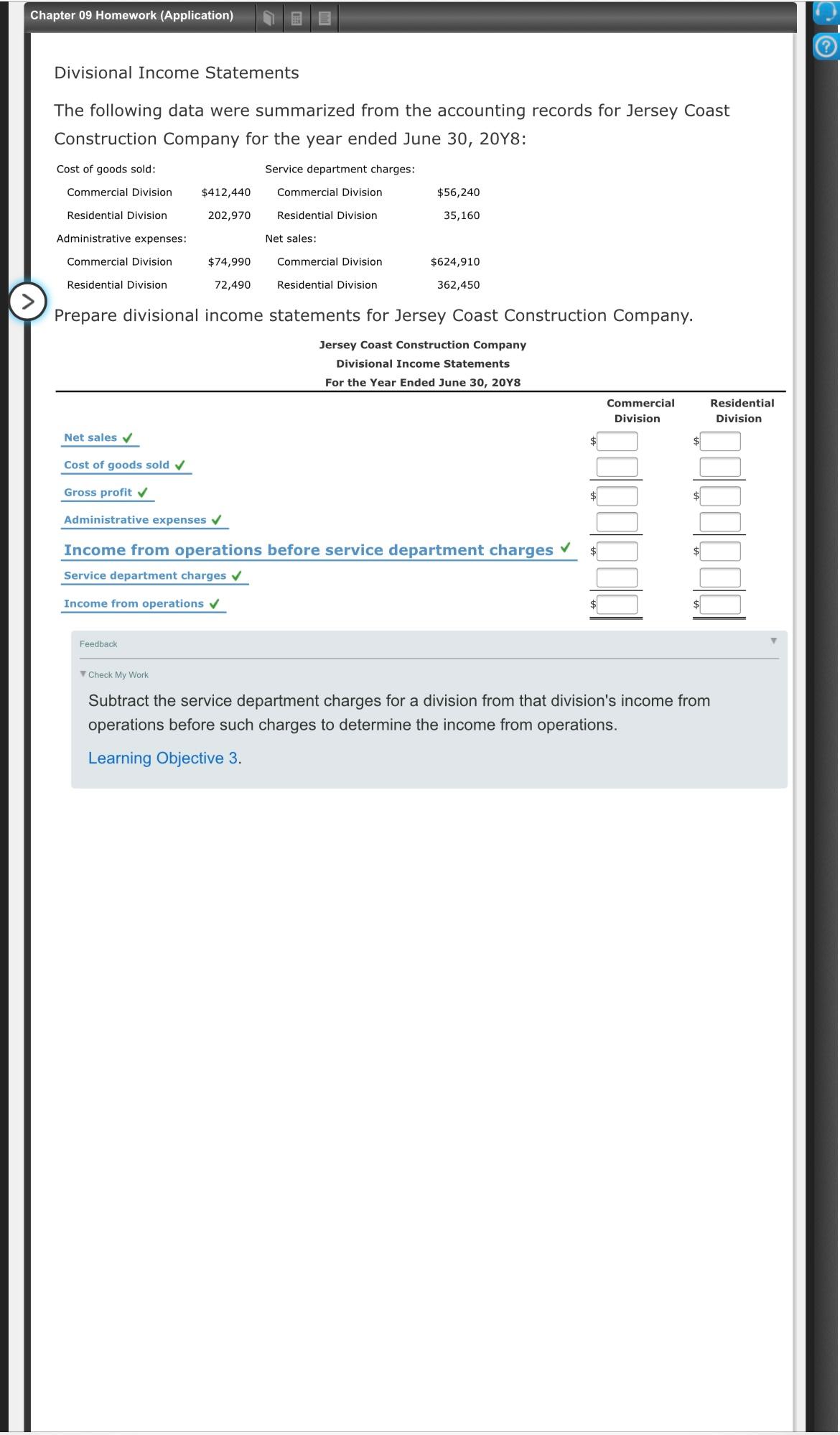 Solved Chapter 09 Homework (Application) Divisional Income | Chegg.com