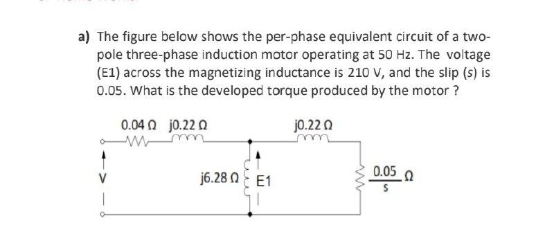 Solved a) The figure below shows the per-phase equivalent | Chegg.com