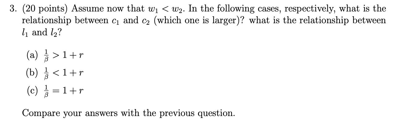 Solved 3. (20 points) Assume now that w1 | Chegg.com