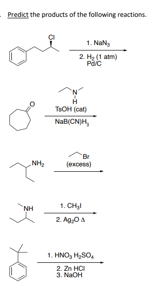 Solved Predict the products of the following reactions. 1. | Chegg.com