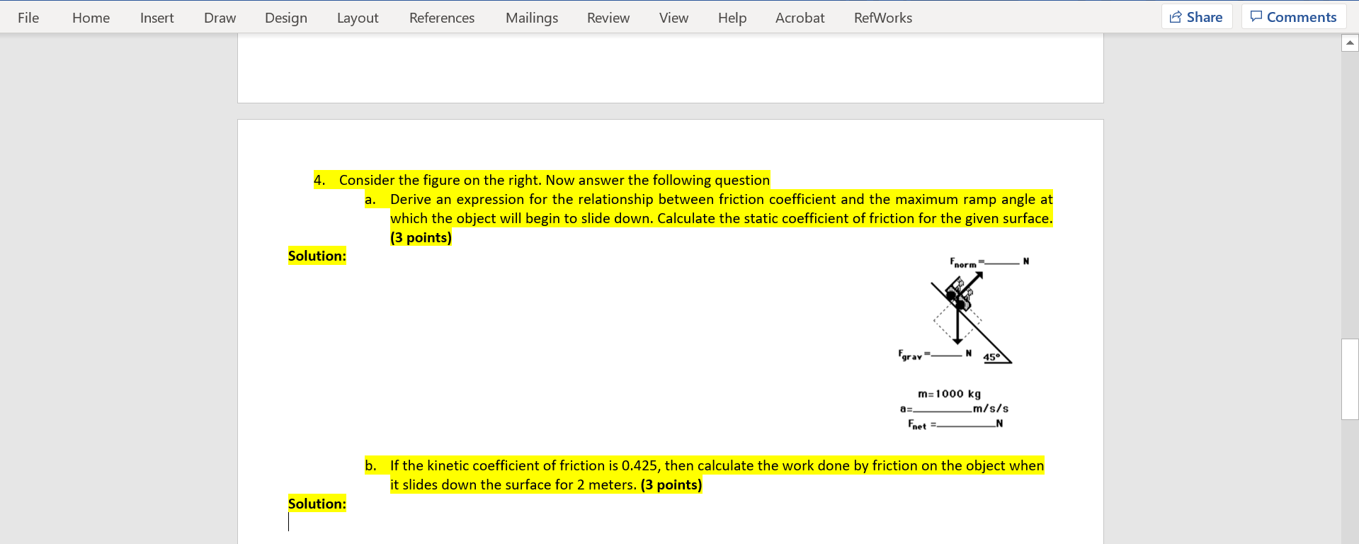 Solved File Home Insert Draw Design Layout References | Chegg.com
