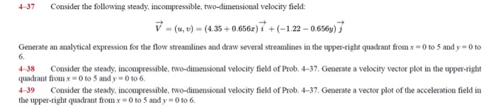 Solved 4-37 Consider the following steady, incompressible, | Chegg.com