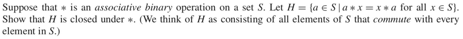 Solved Suppose that * is an associative binary operation on | Chegg.com