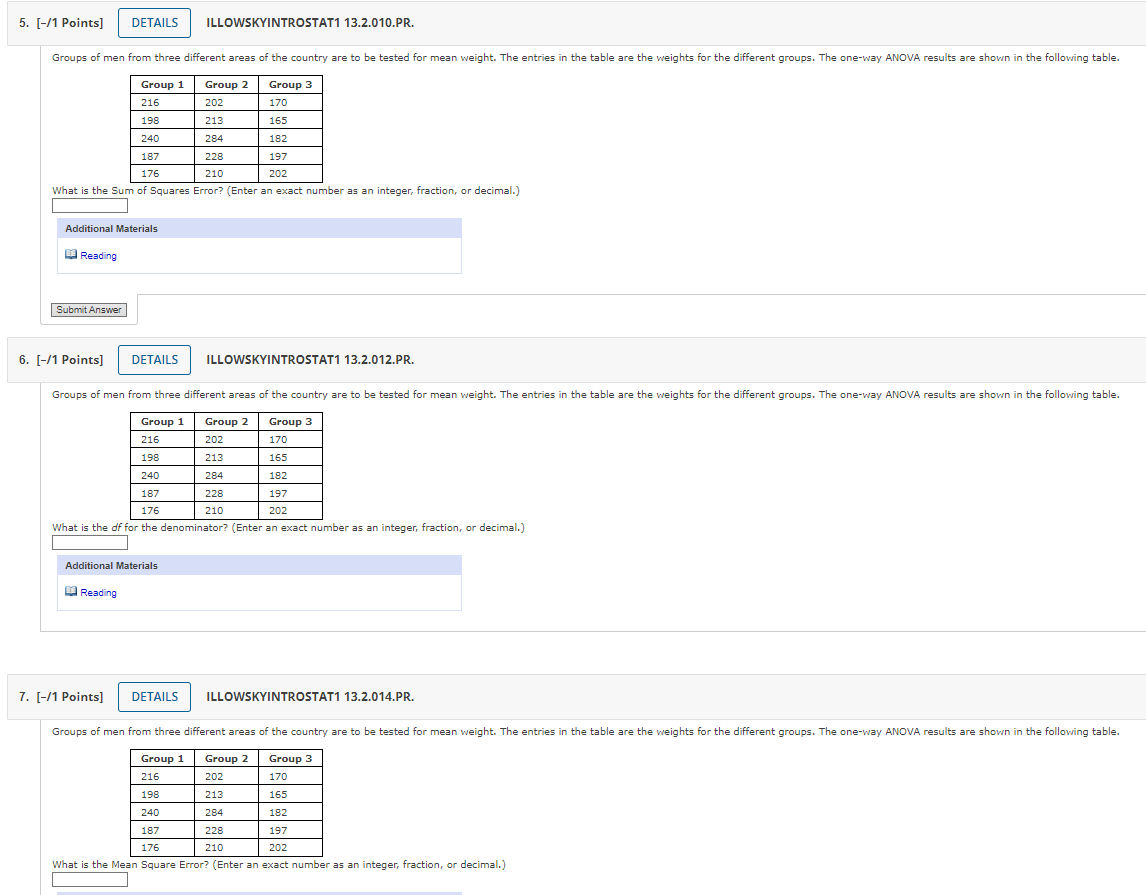 Solved What is the Sum of Squares Error? (Enter an exact | Chegg.com