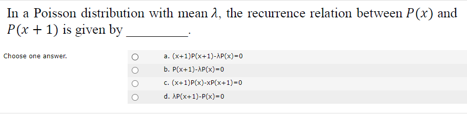 Solved In a Poisson distribution with mean 2, the recurrence | Chegg.com