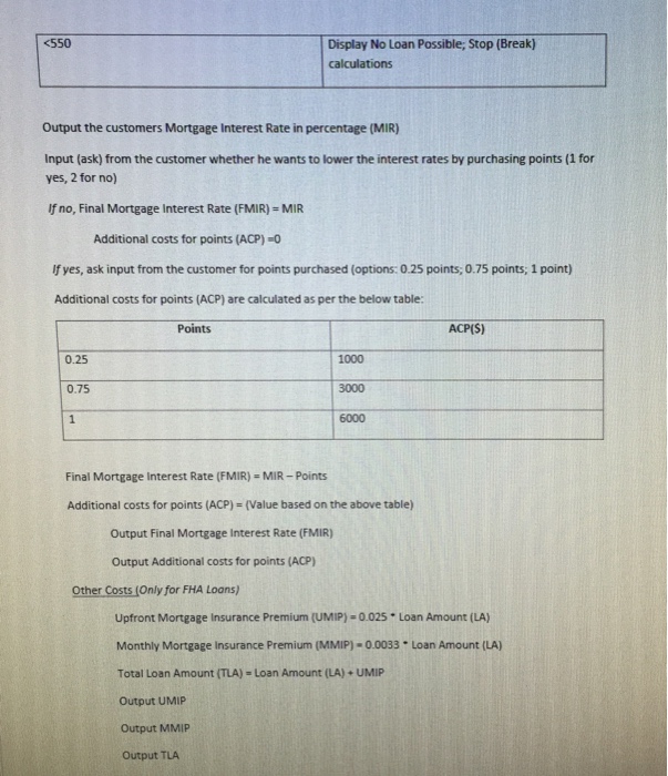 Solved Mortgage Calculation: Write the following program | Chegg.com