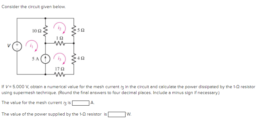 Consider the circuit given below.If V=5.000V, ﻿obtain | Chegg.com