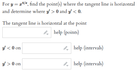 Solved For y=x4/x, find the point (s) where the tangent line | Chegg.com