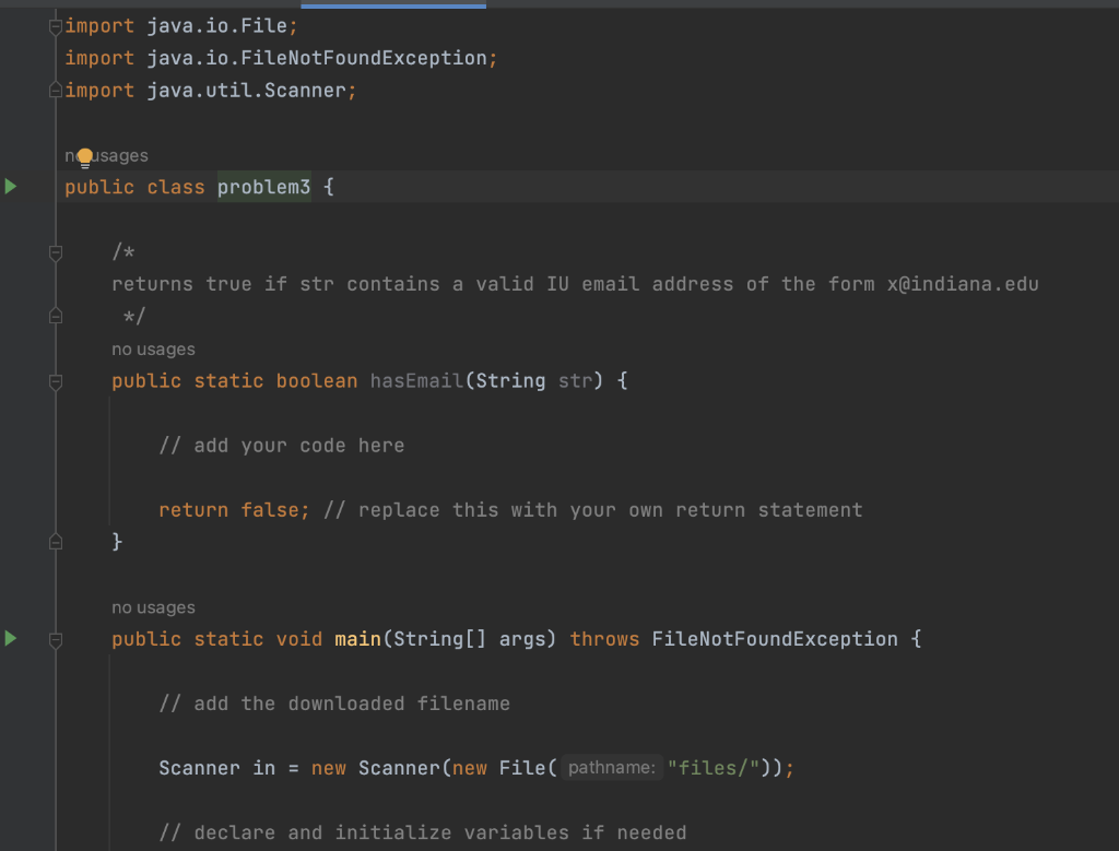 Solved PLEASE USE JAVA, the starter code is given the | Chegg.com