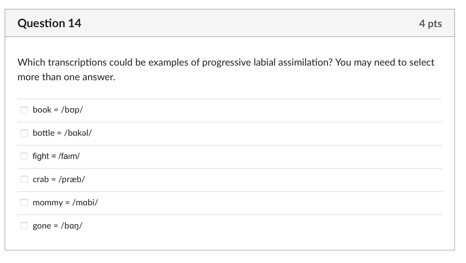 Solved Question 14 4 pts Which transcriptions could be | Chegg.com
