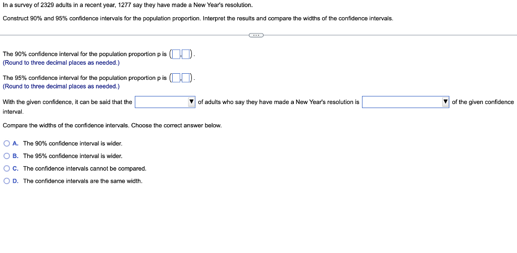 Solved In a survey of 2329 adults in a recent year, 1277 say | Chegg.com
