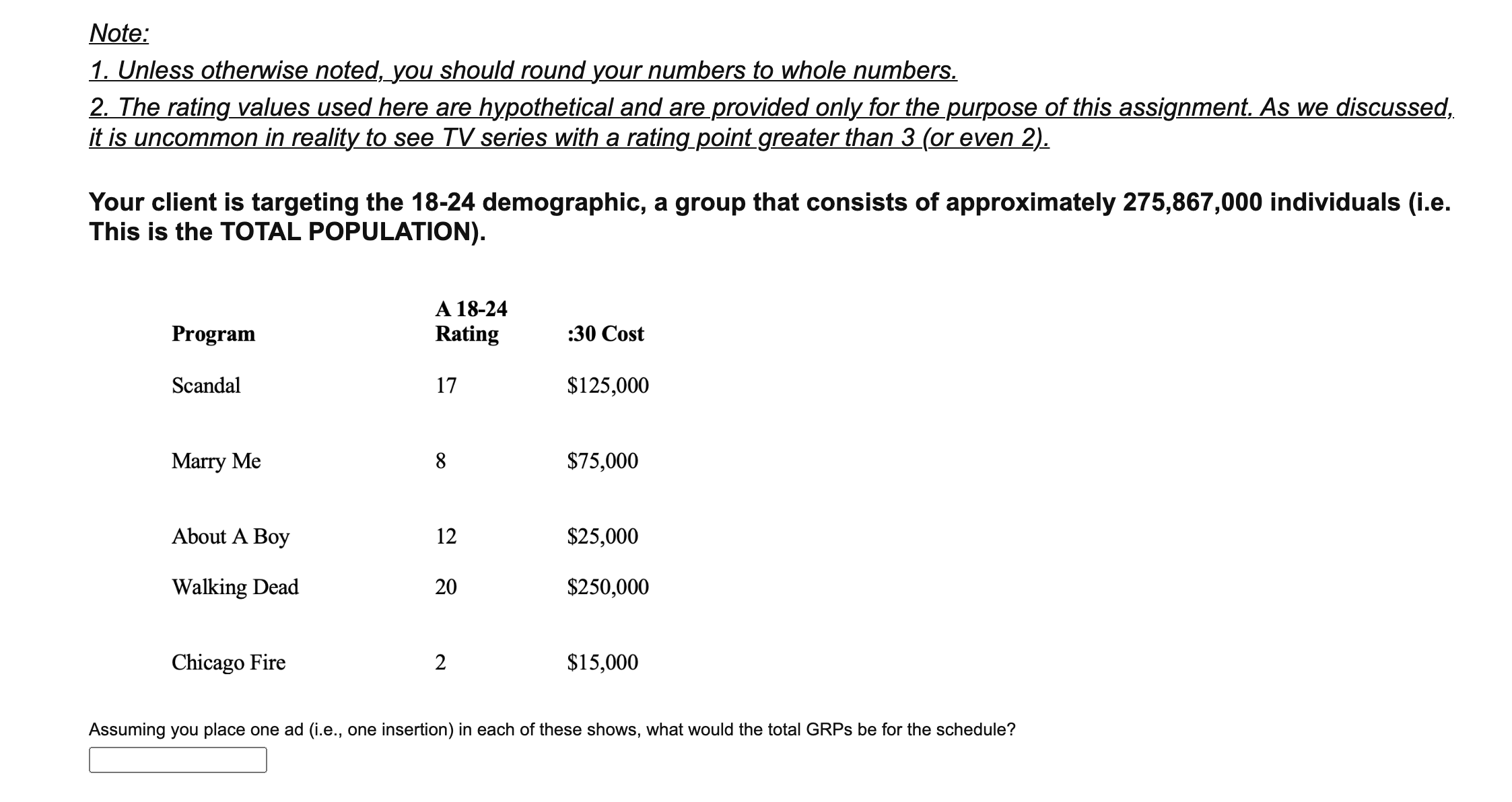 Solved Note: 1. Unless otherwise noted, you should round | Chegg.com