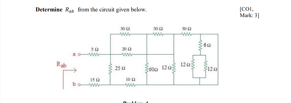 Solved Determine Rab from the circuit given below. [Col, | Chegg.com