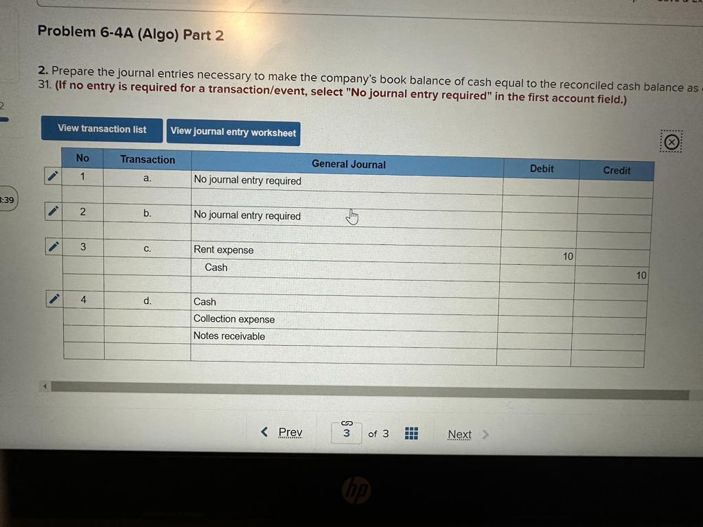 Solved Problem 6-3A (Algo) Establishing, reimbursing, and | Chegg.com