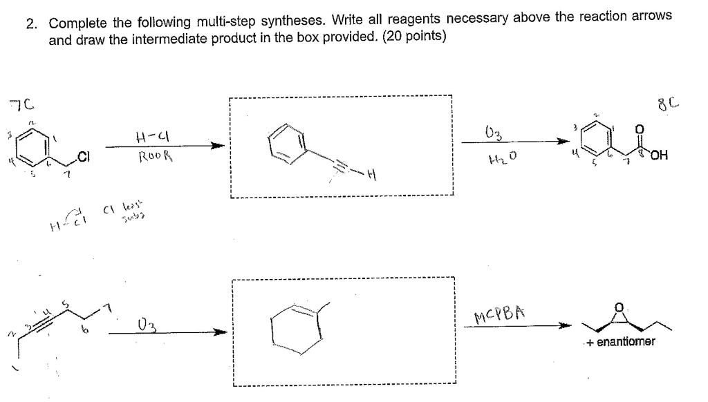 Solved 2. Complete the following multi-step syntheses. Write | Chegg.com
