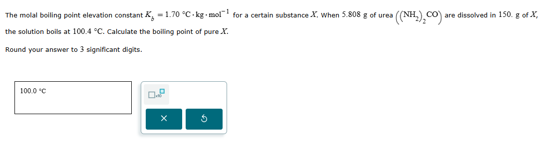 Solved The molal boiling point elevation constant | Chegg.com