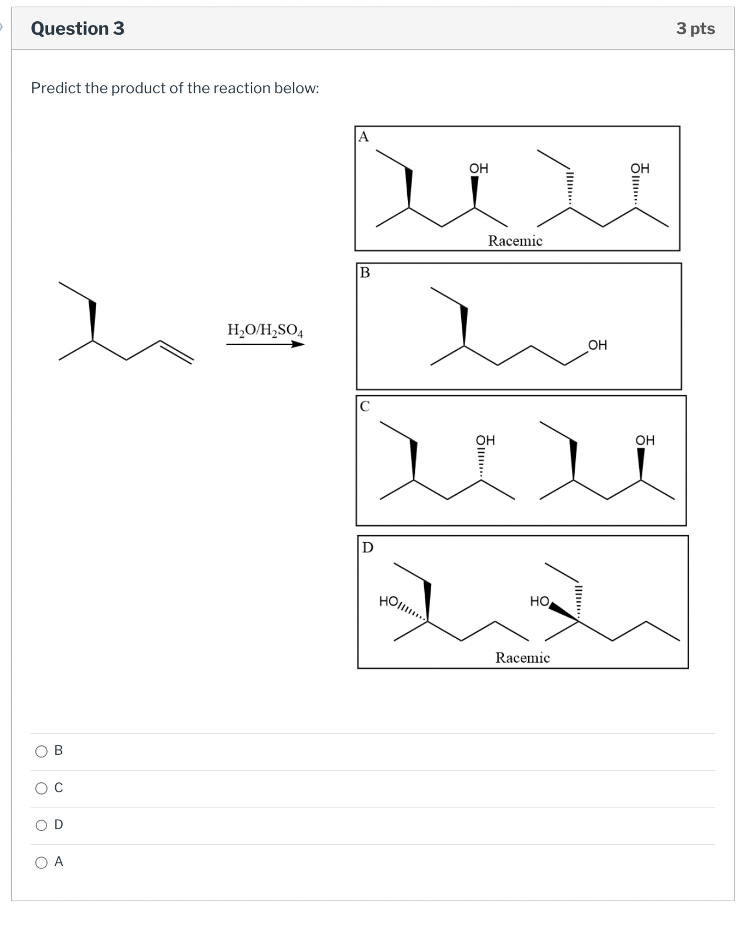 Solved Question 3Predict the product of the reaction | Chegg.com