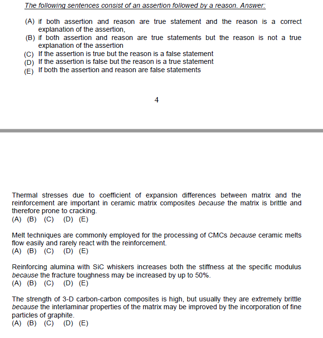 Solved The following sentences consist of an assertion | Chegg.com