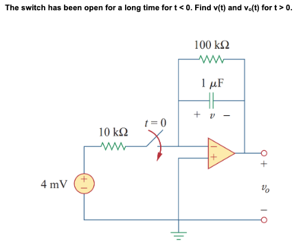 Solved The switch has been open for a long time for \\( t