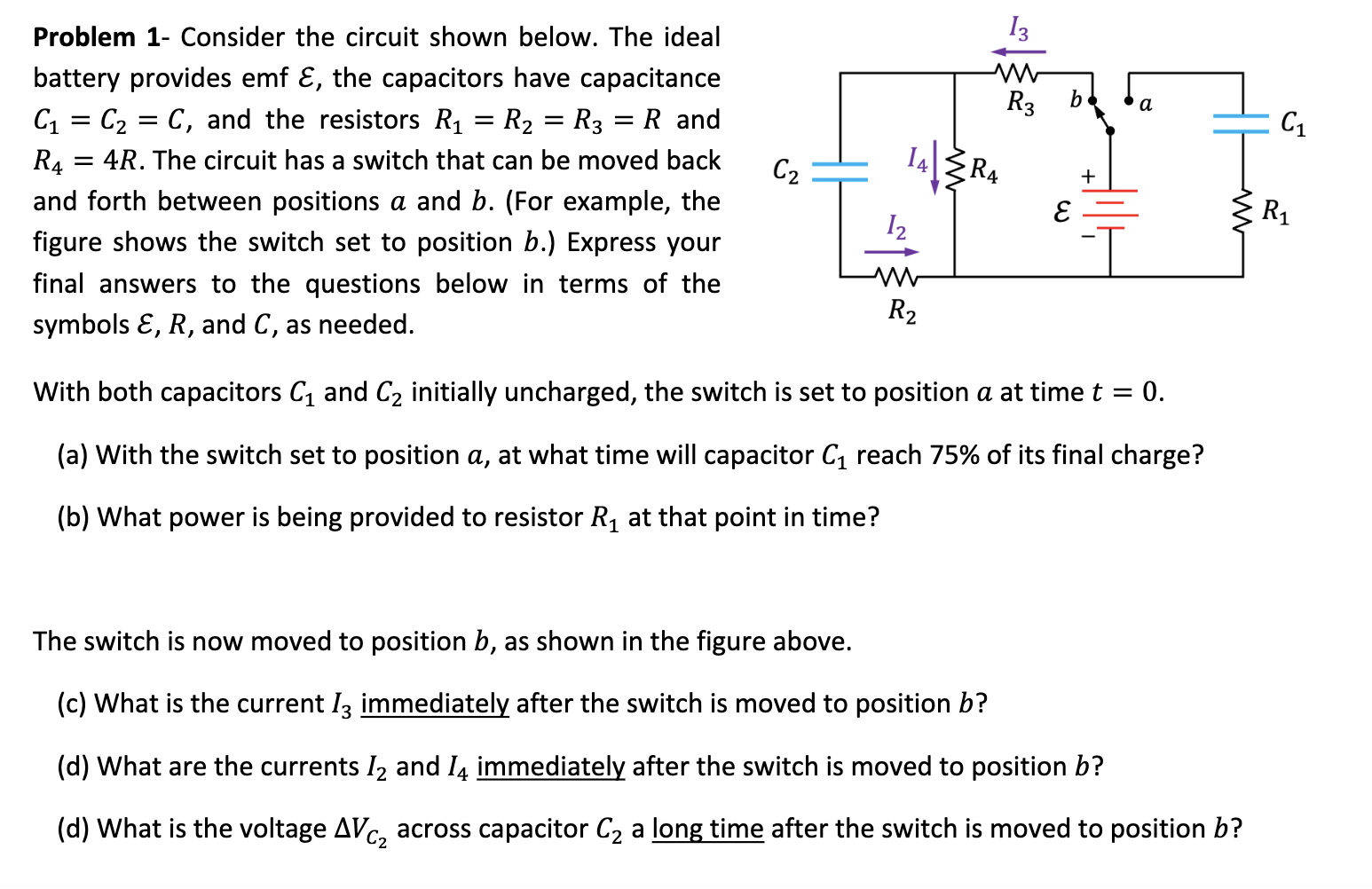 Solved Problem 1- Consider the circuit shown below. The | Chegg.com