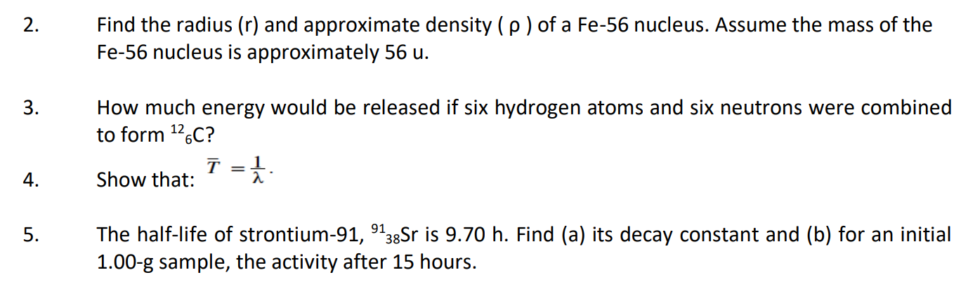 Solved 2. Find the radius (r) and approximate density ( 2 ) | Chegg.com