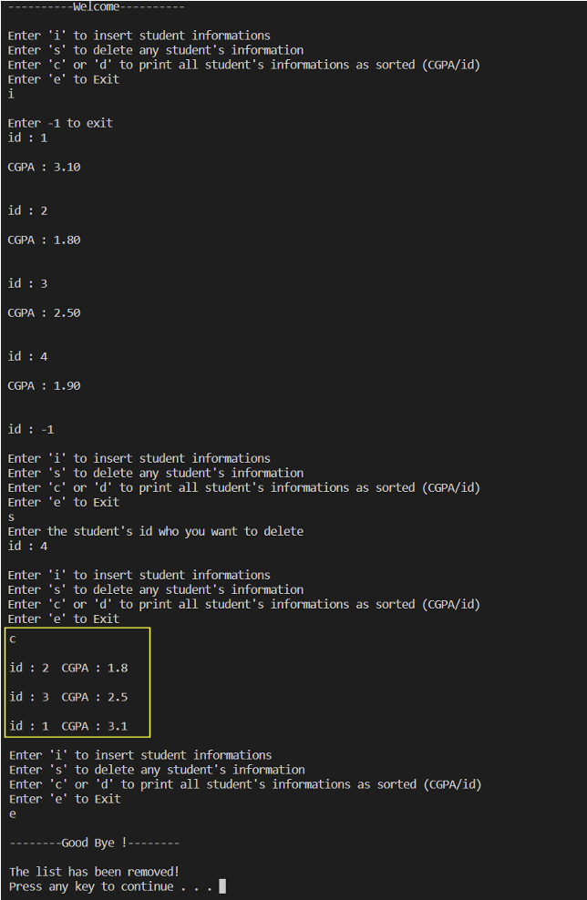 Solved Problem: You are requested to prepare a program which | Chegg.com
