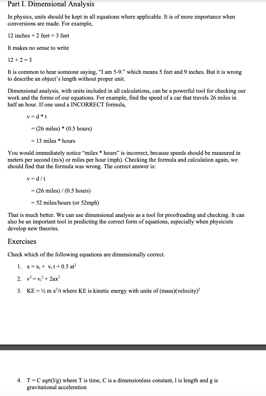 Solved In physics, units should be kept in all equations | Chegg.com
