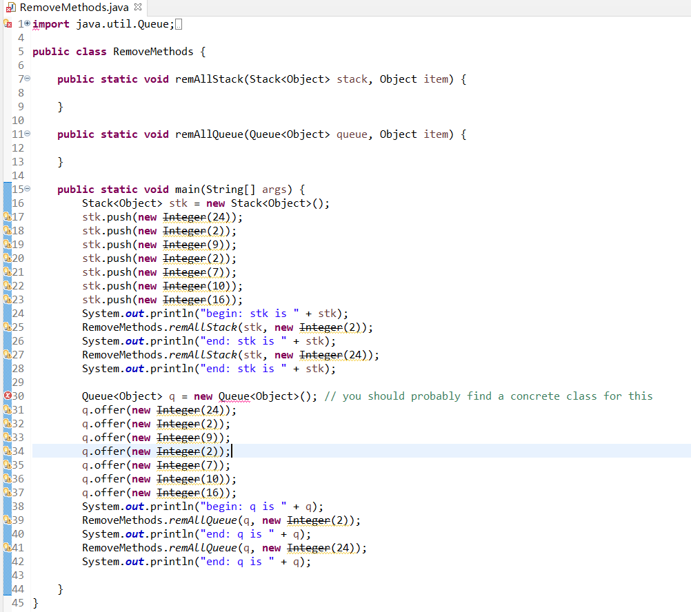 Solved Working with stacks and queues Write a method | Chegg.com