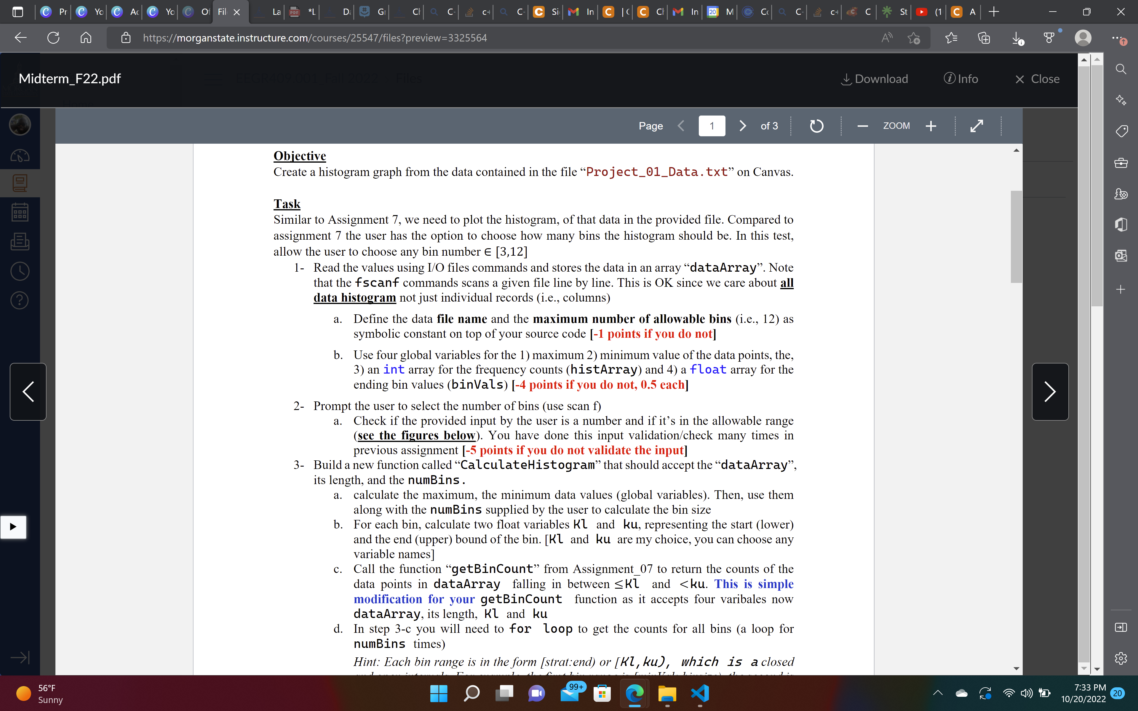 Objective Create a histogram graph from the data | Chegg.com