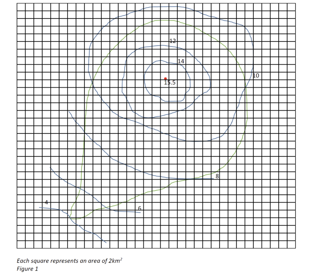 Solved A map of isohyets is shown in Figure 1. Find the | Chegg.com