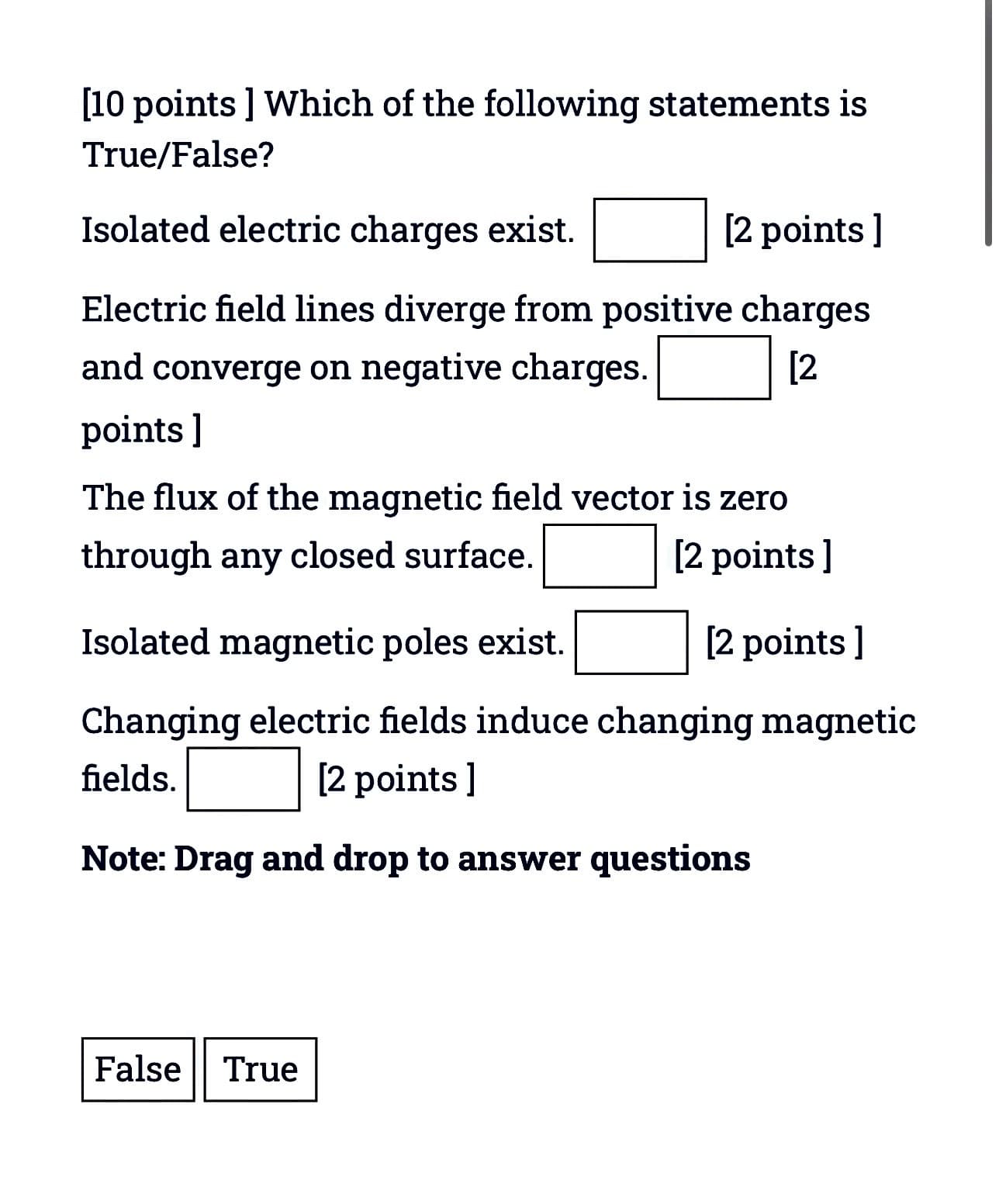 Solved [10 points ] Which of the following statements is | Chegg.com